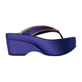 Dries Van Noten Satin Plateau Riemchensandalen - - Shoes - Damen - Lila - 38 EU