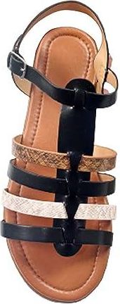 Generic Chaussures pour femme élégantes ouvertes sur le devant avec semelles souples, style été 2023, chaussures romaines à semelles épaisses, lanières pour f