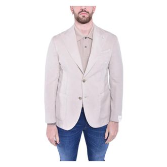 L.B.M. 1911 L.b.m. 1911, Homme, Vestes, Beige, Taille: L Blazer Beige Coton Lin Style Contemporain