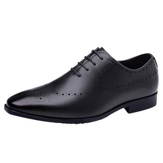 Generic Chaussures richelieu &agrave; lacets en cuir souple pour homme - Chaussures richelieu &agrave; talon bas - Bout pointu - Confortables - Mocassins habill&eacute;s vintage -