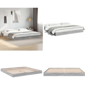 vidaXL Bettgestell ohne Matratze Grau Sonoma 180x200 cm Holzwerkstoff - Holzbettfassungen - Doppelbett - Bettsystem - Boxspringbett - Massivholzbette - Home