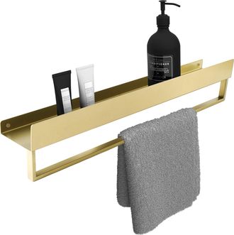 Rea Badezimmer-Regal aus Edelstahl Sf01-600-Bg Brushed Gold, Wandregal rostfrei, modern - 60X9X11CM