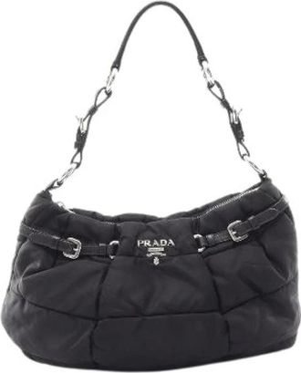 Prada Pre-owned Sac bandouli&egrave;re en nylon Tessuto Micro - Femme - Pre-owned - Noir - Taille: ONE Size