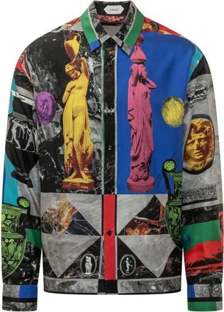 Versace Homme, Chemises, Multicolore, Taille: 2XL Chemise Geo Informelle