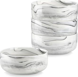 Malacasa série LUNA, Lot de 4 Bols à Céréales en Porcelaine de 760ml, Bols à Soupe et Flocons dAvoine de Cuisine en Céramique, Va au Lave-vaisselle, au Micro-o