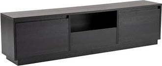 Dmora Liebes-Mobiler TV-St&auml;nder 160x29,5x42 cm Schwarz, 3 T&uuml;ren