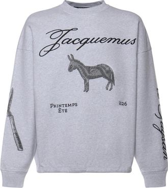 Jacquemus Homme, Sweatshirts et sweats &agrave; capuche, Gris, Taille: XS J Embroidered SweaT-shirt