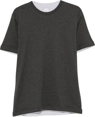 Eleventy T-shirt &agrave; manches courtes effet superpos&eacute; - Homme - Tops - Gris - Taille: XL