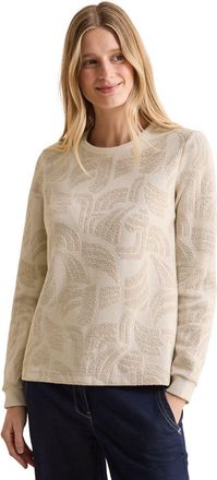 Cecil Damen B322769 Jaquard Shirt, Pearl Beige, S EU