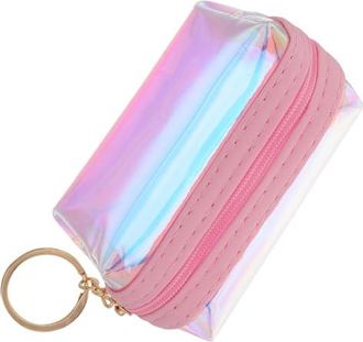 FOMIYES Porte-cl&eacute;s Holographique Petit Portefeuille Transparent Mini Pochette Iris&eacute;e Pour Pi&egrave;ces Et Cl&eacute;s Accessoire Pour &Eacute;tudiants Utilisation Design