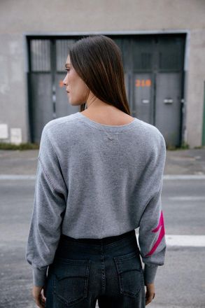 Freeman T. Porter Strickpullover - stylischer Instarsia Pullover mit Blitzmuster am Arm