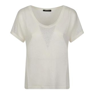 Aragona U-Ausschnitt T-Shirt - - Tops - Damen - Wei&szlig; - XS