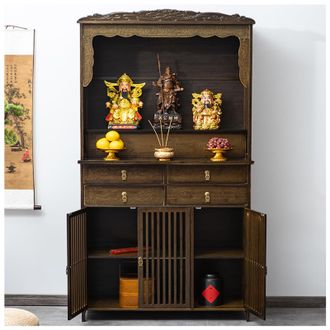 Generic Chinesischer Altarschrank Mit Sockel, Meditationsaltartisch F&uuml;r Opfergaben, Meditationsst&auml;nder F&uuml;r Spirituelle Praktiken, F&uuml;r Schlafzimmer, Wohnzimmer