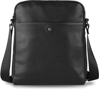 Bugatti Black Magic Sac bandouli&egrave;re en cuir, sac &agrave; porter pour homme, noir