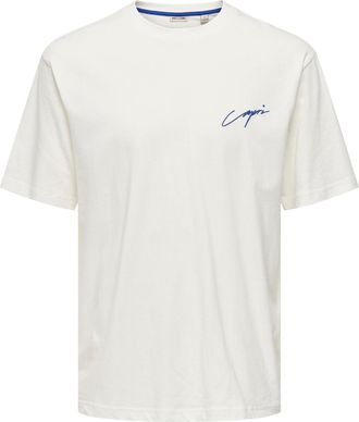 Only & Sons Herren Onsmilo Sketch RLX Coast Ss Tee, Cloud Dancer, S EU