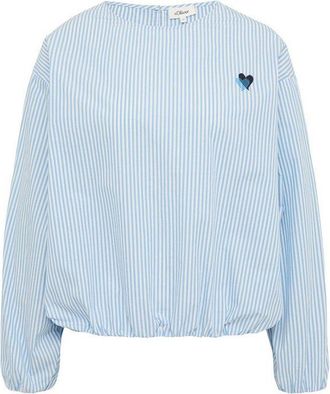 s.Oliver Langarmbluse Bluse Oversized Baumwollbluse mit Herz-Stickerei
