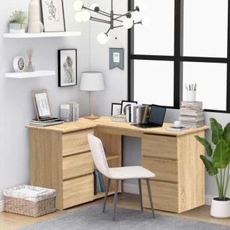 vidaXL Vidaxl - Bureau dangle Ch&ecirc;ne sonoma 145x100x76 cm Bois ding&eacute;nierie