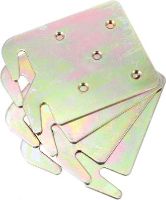 NUOBESTY Angoily 4 St&uuml;ck Bettgitterplatten aus Rostfreiem Eisen Bettschienenverbinder f&uuml;r Holz Bettgestelle 5 Loch Halterungen f&uuml;r Kopf und Fu&szlig;teile Kompatibel