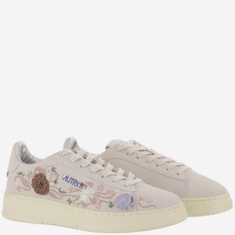 Autry Dallas Low Womens Suede Sneakers White Leather Trainers