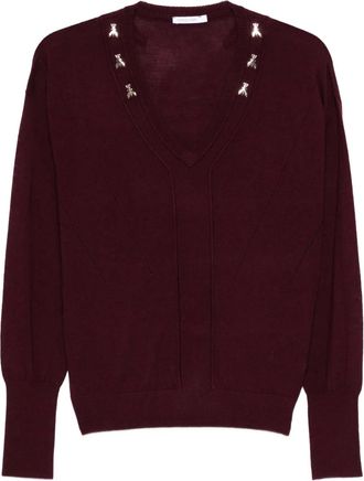 Patrizia Pepe Pullover mit V-Ausschnitt - Violett