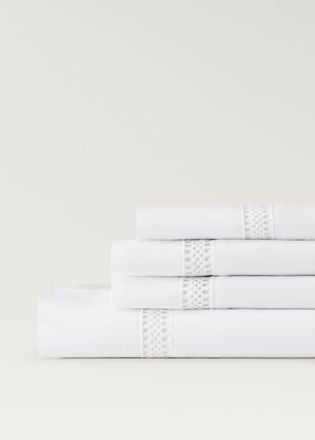 Mango Drap plat percale de coton entre-deux lit 150/160 cm blanc - Home - Lit 150/160 cm - MANGO HOME