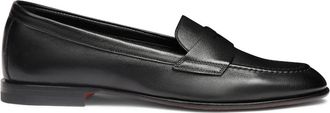 Santoni Femme, Chaussures, Noir, Taille: 39 1/2 EU Leather Penny Loafer