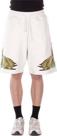 Marcelo Burlon Homme, Shorts, Beige, Taille: XS County Of Milan Logo Shorts