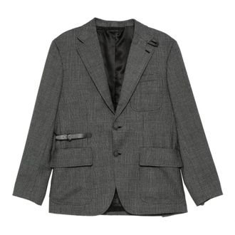 Brioni Homme, Vestes, Gris, Taille: 2XL Veste en Laine &agrave; Carreaux