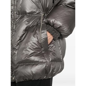 PANICALE Quilted Puffer with Drawstring Waist Down Jacket - Gray
