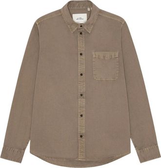 Les Deux Chemise Teint en Pi&egrave;ce - Homme - Chemises - Beige - Taille: M