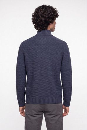 Jack & Jones Troyer JJBLAKE KNIT HALF ZIP Materialmix, locker geschnitten
