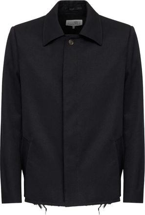Maison Margiela Homme, Vestes, Noir, Taille: L Veste Tailleur en Gabardine de Laine
