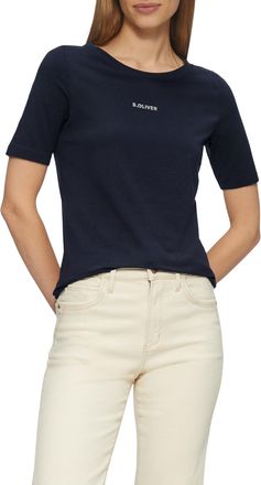 s.Oliver Elastisches T-Shirt mit Logo-Print