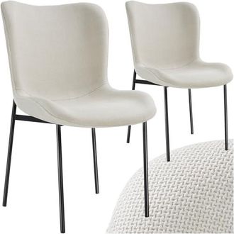 TecTake Chaises de salle &agrave; manger, design scandinave, dossier haut, ergonomique, pieds en acier, chaises de cuisine, chaises de salle &agrave; manger, fauteuils de s
