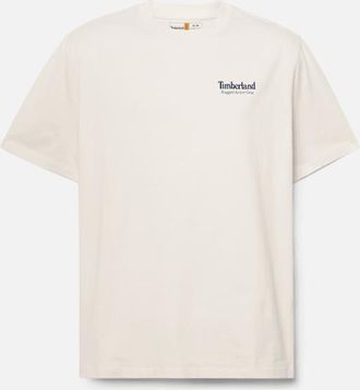 Timberland Robustes Active Gear T-Shirt mit Grafik am R&uuml;cken f&uuml;r Herren in Wei&szlig;, Herren, Wei&szlig;, Gr&ouml;&szlig;e