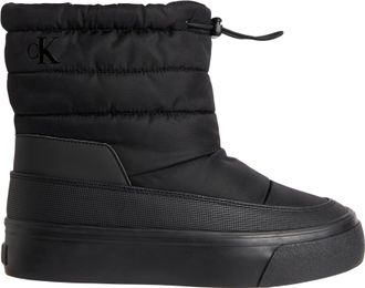 Calvin Klein Damen Mid Boot Stiefel Snowboot Nylon Mix mit Plateau, Schwarz (Triple Black), 40