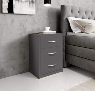 M&ouml;belando Nachttisch Nachtkonsole Nako Nachtkommode Bettine III Graphit