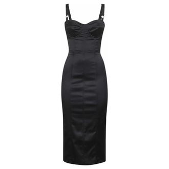 Dolce & Gabbana Femme, Robes, Noir, Taille: 36 FR Satin Dress