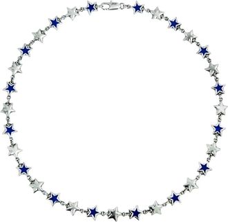 TwoJeys unisex, Accessoires, Gris, Taille: ONE Size Blue Enameled Stars Necklace