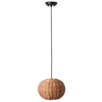 Faro Barcelona Faro Barcelona - Lampe suspension noir/rotin &oslash;250 haka 65134-73