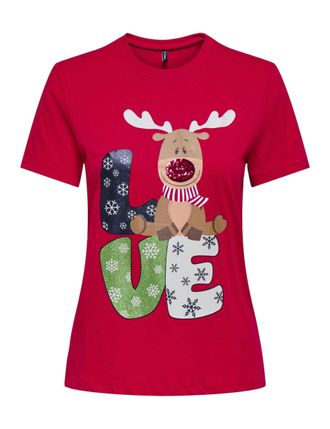Only Onlxmas Life Yrsa Christmas S/S Top JRS