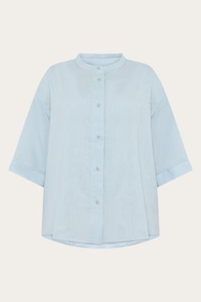 Knowledge Cotton Apparel Damen vegan Hemd Leinen Skyway Blau