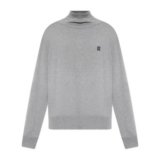 Balmain Rollkragenpullover mit Logo - - Knitwear - Herren - Grau - 2XL