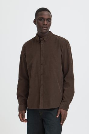 Blend Langarmhemd BLEND BHBEKIR SHIRT, Herren, Gr. XXL, N-Gr, braun (mulch), Web, Obermaterial: 100% Baumwolle, unifarben, regular fit normal, 1-Knopf-Mansc