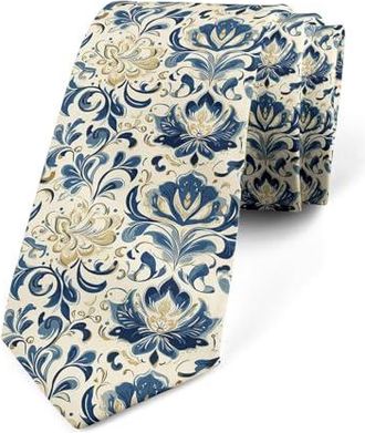 Generic Cravate DAffaires Bleu Beige Tendance Men Tie Classique Cravate Pour Hommes Pour Travail F&ecirc;te Remise De Dipl&ocirc;me