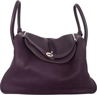 Herm&egrave;s Hobo Bags - Hermes Lindy 34 Taurillon Clemence purple/ good - Gr. unisize - in Orange - f&uuml;r Damen