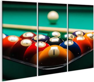 Islandburner Bild auf Leinwand Billard Kugeln Billardtisch Wandbild Poster Kunstdruck Bilder