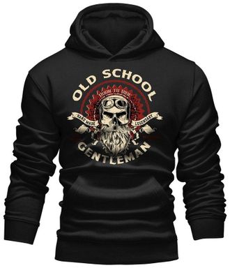 Gasoline Bandit Kapuzensweatshirt Biker Racer Motorrad Hoodie - Old School Gentleman Print