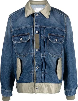 sacai Homme, Vestes, Bleu, Taille: XL Veste en jean