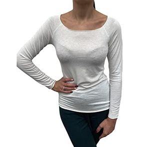 Kontatto Maillot Femme Col Bateau Taille Unique - M1400 Encolure Shiffer, Maillot Femme Toutes Les Saisons, Fabriqué en Italie, Maillot Manches Longues Sous Ve